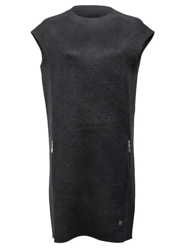 LOUIS VUITTON Zipped Knitted Midi Dress - Black
