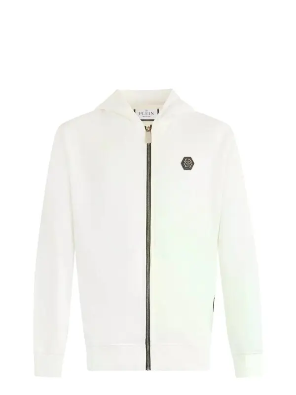 Philipp Plein Long-sleeve Zip-up Hoodie - Neutrals