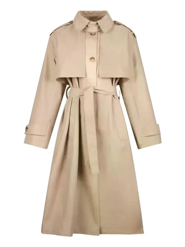 Liu Jo Gabardine Trench Coat With Scarf - Neutrals