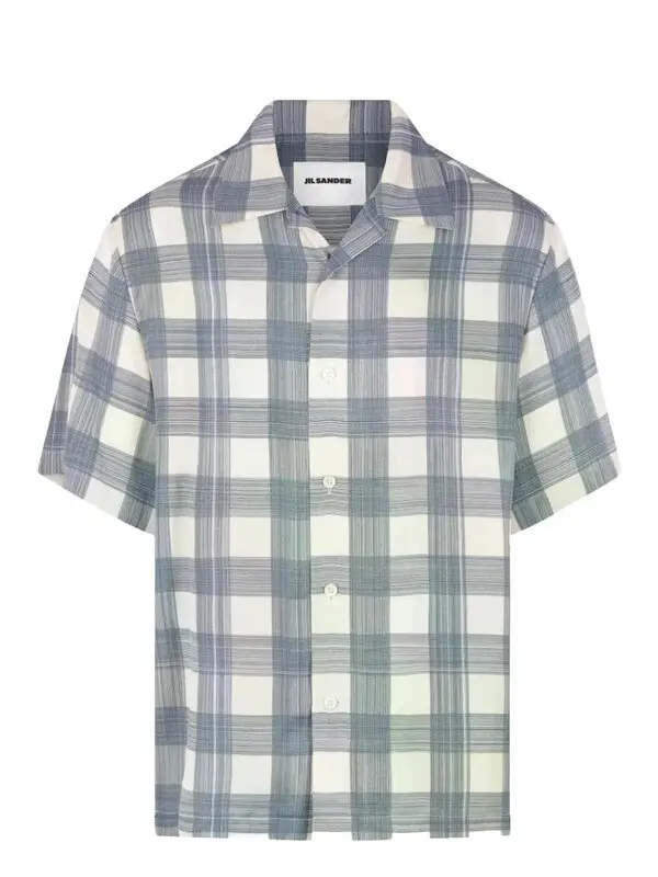 JIL SANDER Check-pattern Short-sleeve Shirt - White