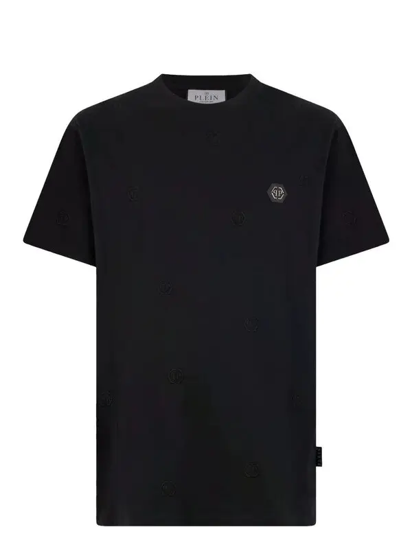 Philipp Plein Monogram-embroidered T-shirt - Black