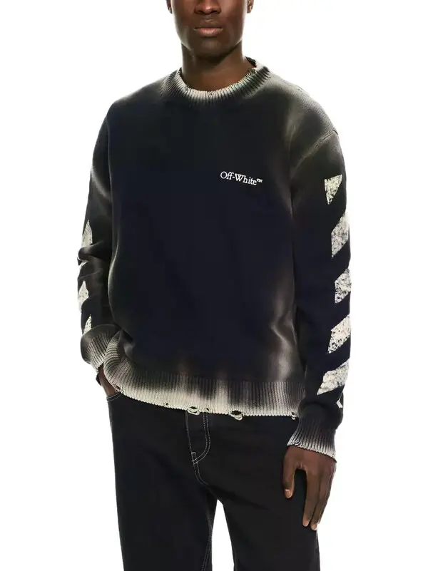 Off-White Diagonal Stripe Sweater - Black