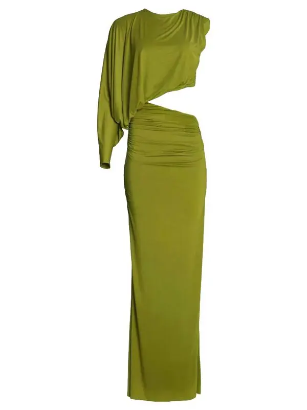 AXEL 113 Amanda Draped Cut-out Maxi Dress - Green