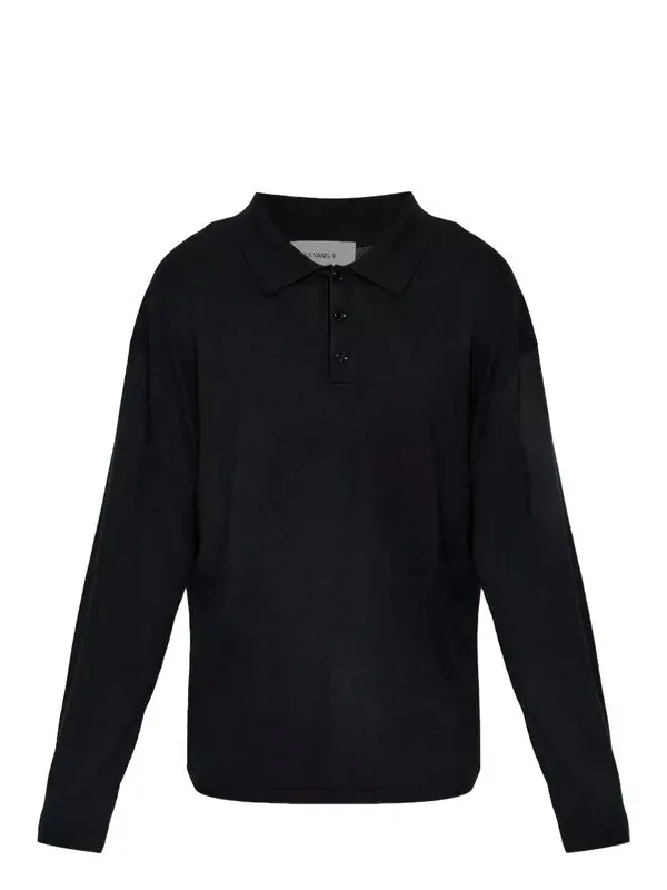 LISA YANG Buttoned Polo Shirt - Black