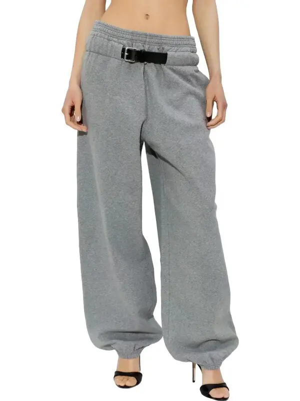 Alexander Wang Elasticated-waist Belt-detail Track Pants - Grey