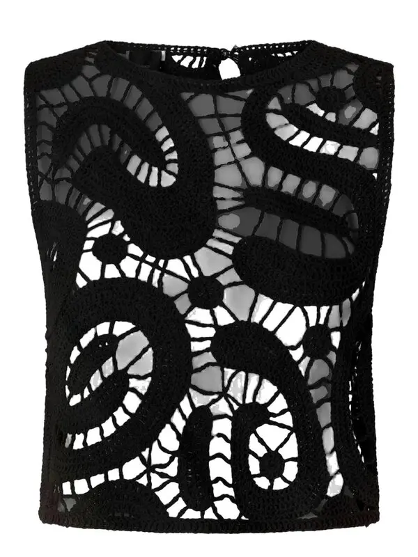 Pinko Crochet Sleeveless Top - Brown