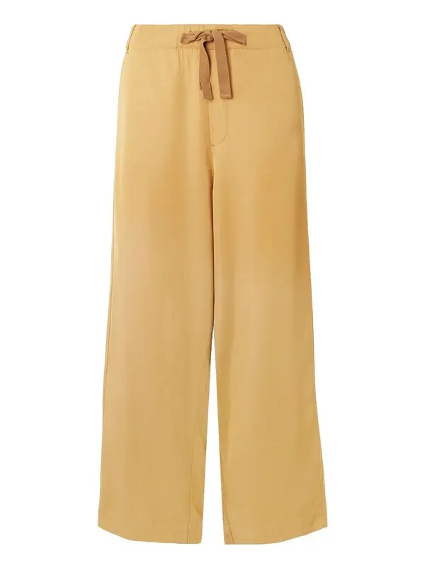 SANDERLAK Satin-twill Wide-leg Pants - Gold