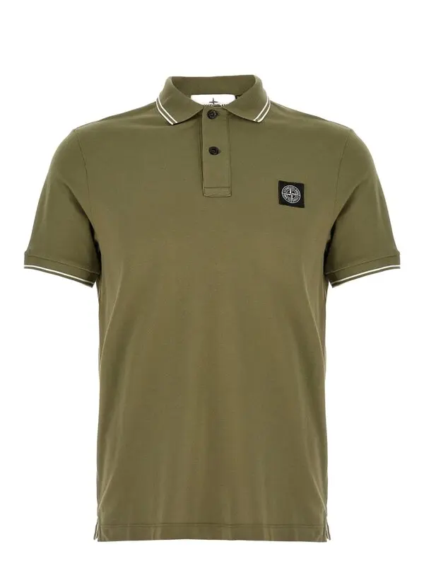 Stone Island Polo Shirt With Logo - Green