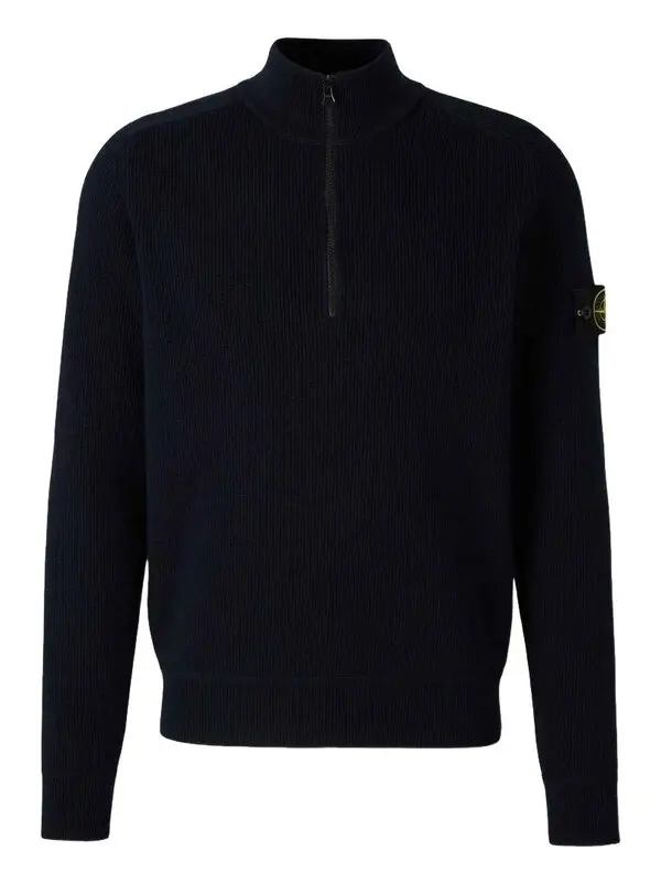 Stone Island Zip-up Sweater - Blue