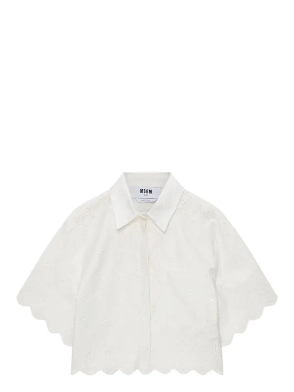 MSGM Cropped Shirt - White