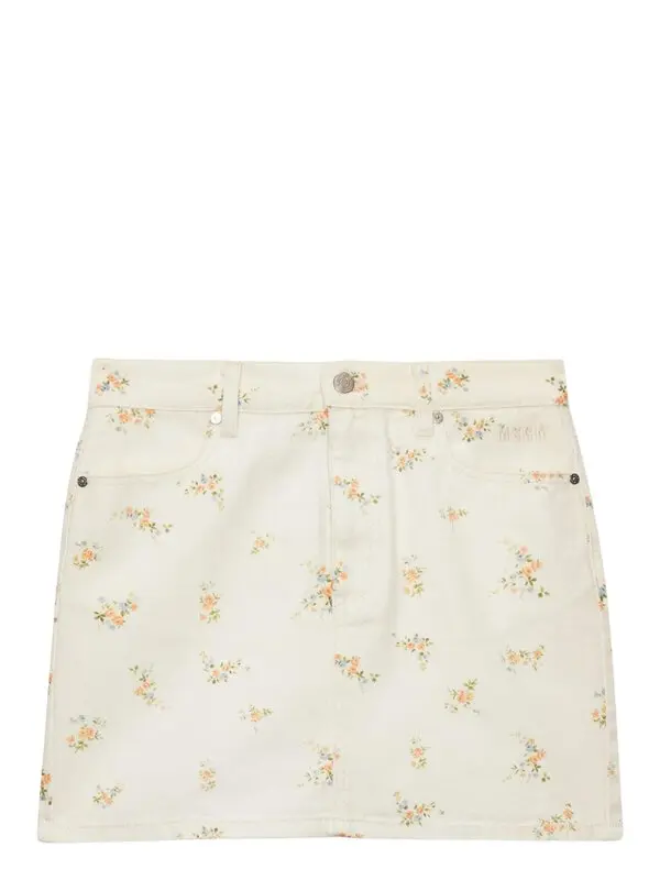 MSGM Floral Print Skirt - White