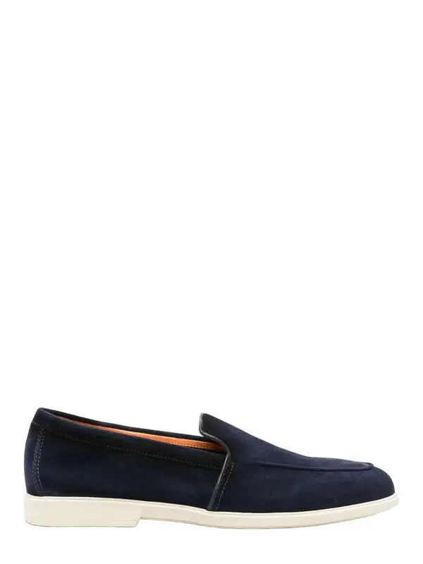 Santoni Suede Moccasin Loafer - Blue
