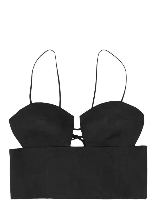 CALA DE LA CRUZ Cutout Top - Black