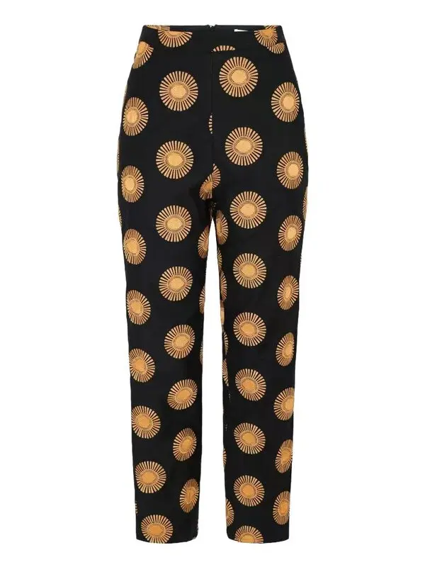 CALA DE LA CRUZ Isola Printed Trousers - Black