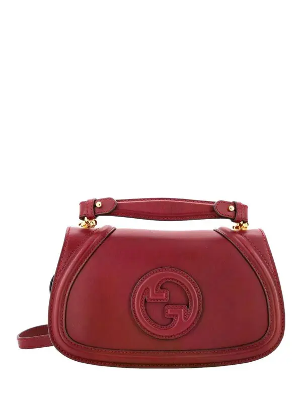 Gucci Blondie Leather Top Handle Satchel - Red