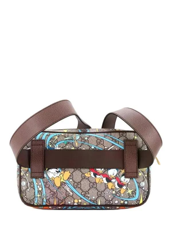 Gucci Disney Donald Duck Printed Gg Coated Canvas Belt Bag - Brown