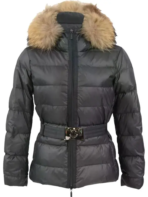 Moncler Fur-trimmed Puffer Jacket - Grey