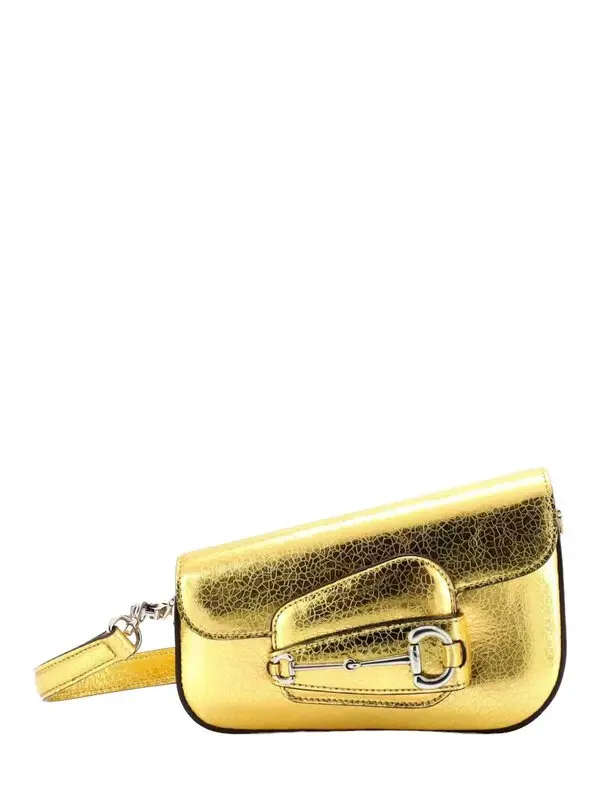 Gucci Horsebit 1955 Asymmetric Mini Shoulder Bag - Gold