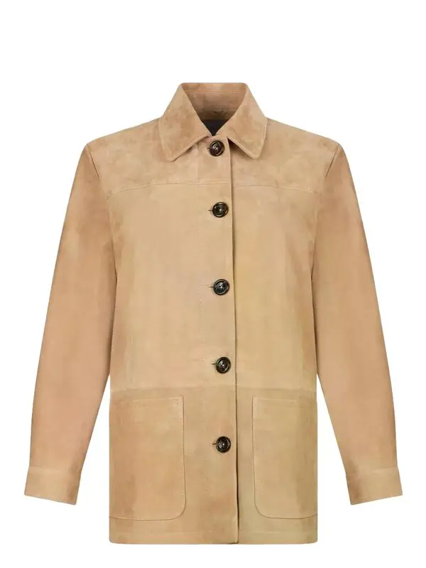 Liu Jo Suede Jacket With Pockets - Neutrals