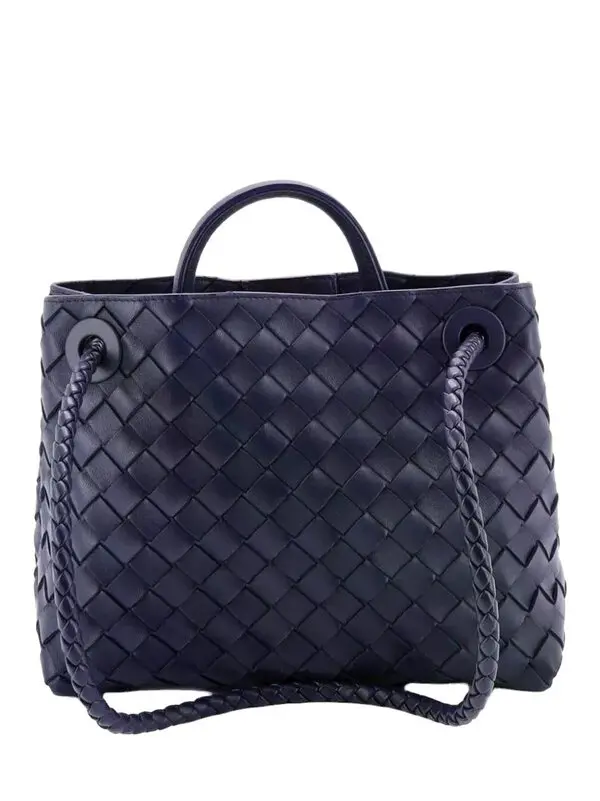 Bottega Veneta Andiamo Top Handle Intrecciato Nappa Satchel - Blue