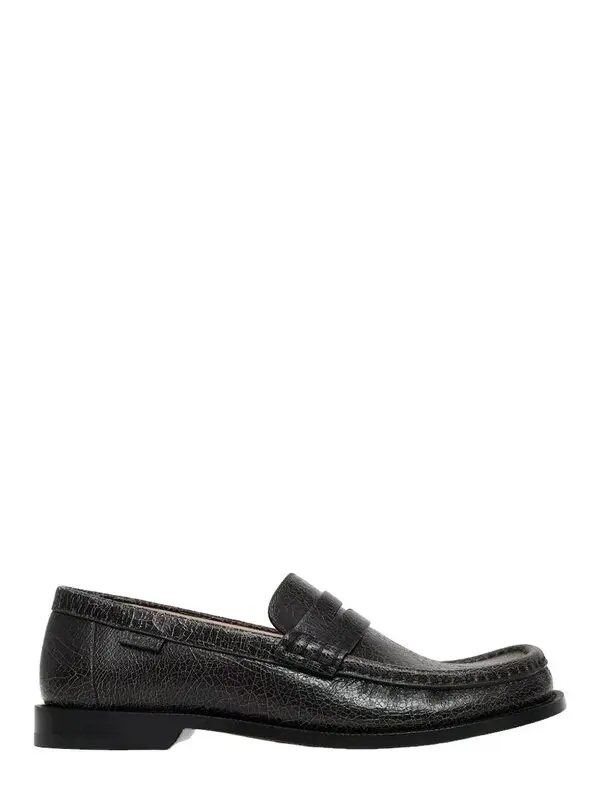 Loewe Textured Penny Loafers - Black