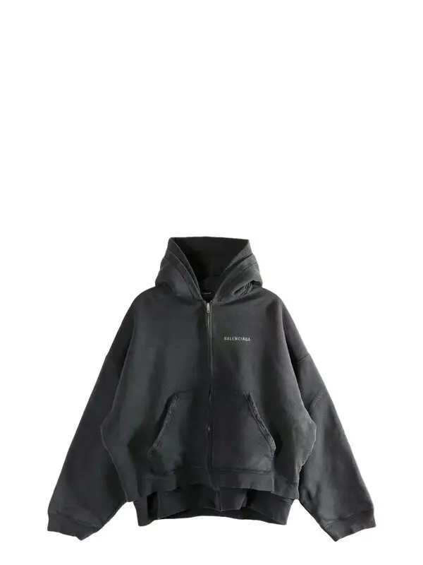 Balenciaga Zip-fastening Hoodie - Grey