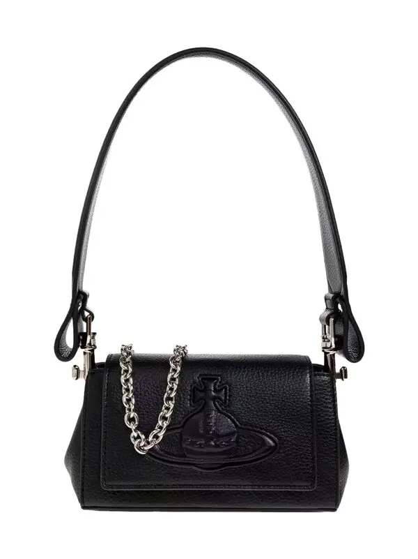 VIVIENNE WESTWOOD Debossed-orb Chain-strap Shoulder Bag - Black