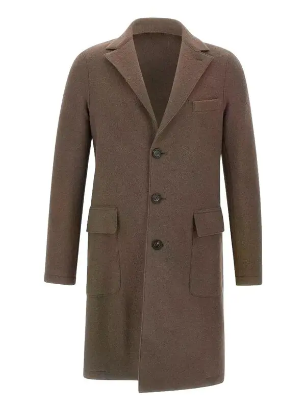 Eleventy Button Flap-pocket Coat - Brown