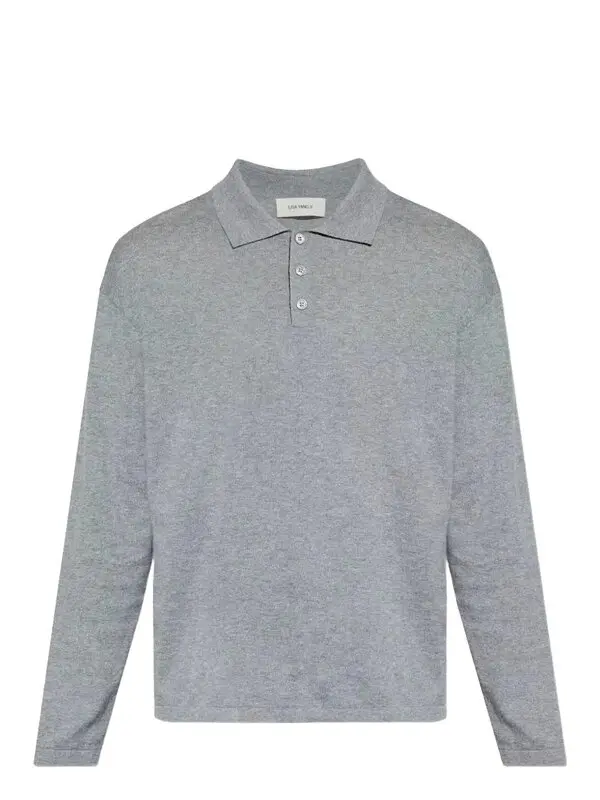 LISA YANG Button Long-sleeve Polo Shirt - Grey