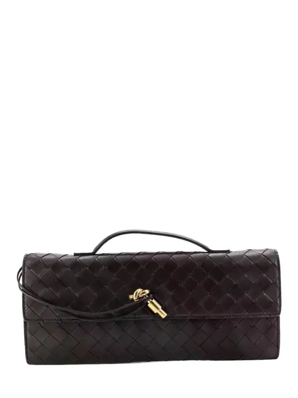 Bottega Veneta Andiamo Top Handle Intrecciato Nappa Long Clutch Bag - Brown