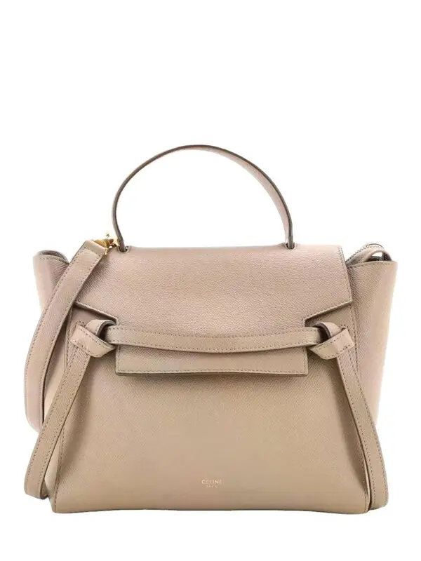 Celine Belt Bag Textured Leather Micro Satchel - Neutrals