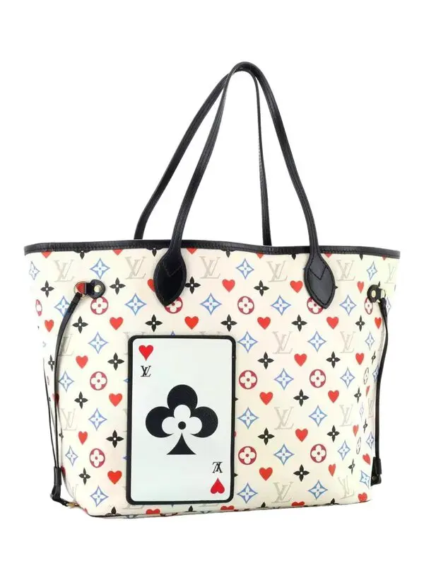 LOUIS VUITTON Neverfull Nm Limited Edition Game On Monogram Mm Tote Bag - White