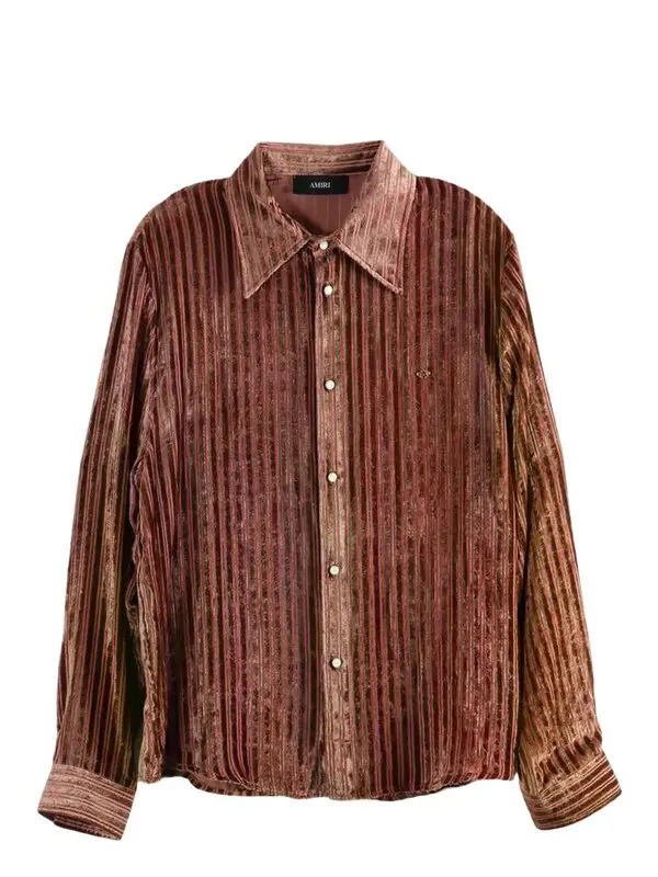Amiri Striped-pattern Buttoned Shirt - Brown