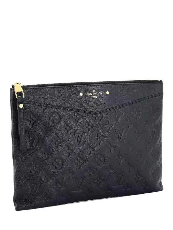 LOUIS VUITTON Daily Monogram Empreinte Leather Pouch - Black