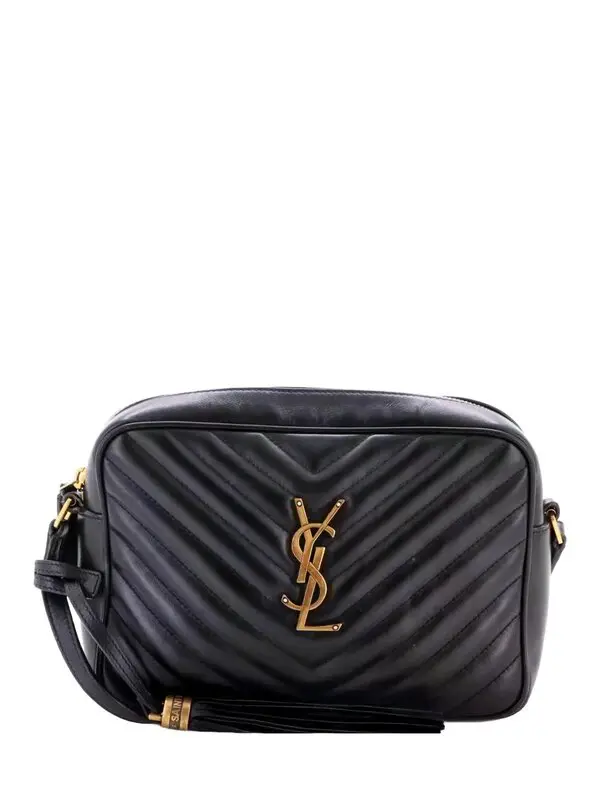 Saint Laurent Lou Camera Bag Matelasse Chevron Leather Crossbody Bag - Black