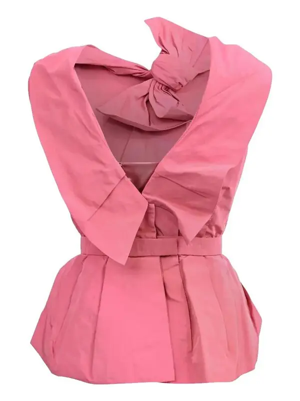 LOUIS VUITTON Bow-detail Peplum Blouse - Pink