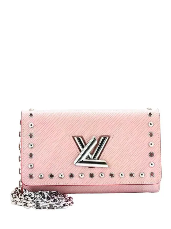 LOUIS VUITTON Twist Chain Wallet Studded Epi Leather Clutch Bag - Pink