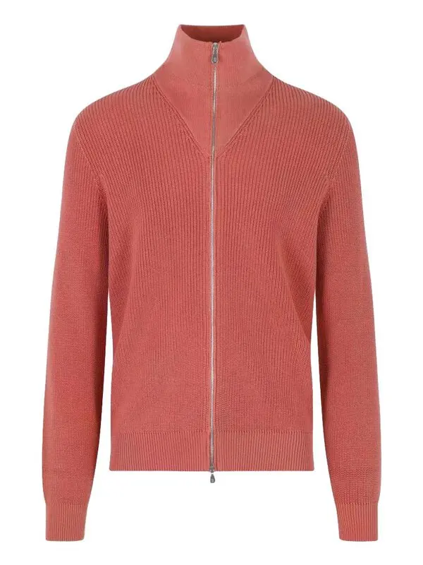 Brunello Cucinelli High-collar Cardigan - Orange