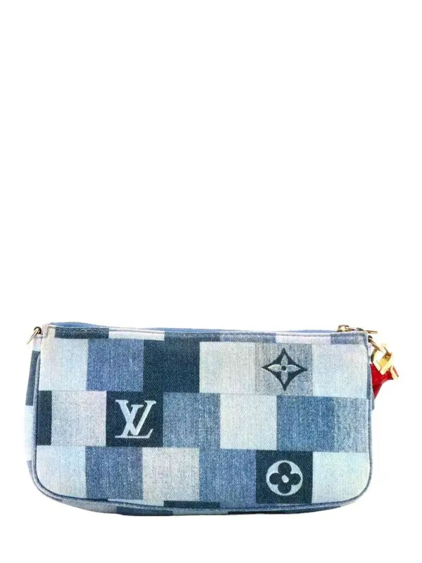 LOUIS VUITTON Multi Pochette Accessoires Damier And Monogram Patchwork Denim - Blue