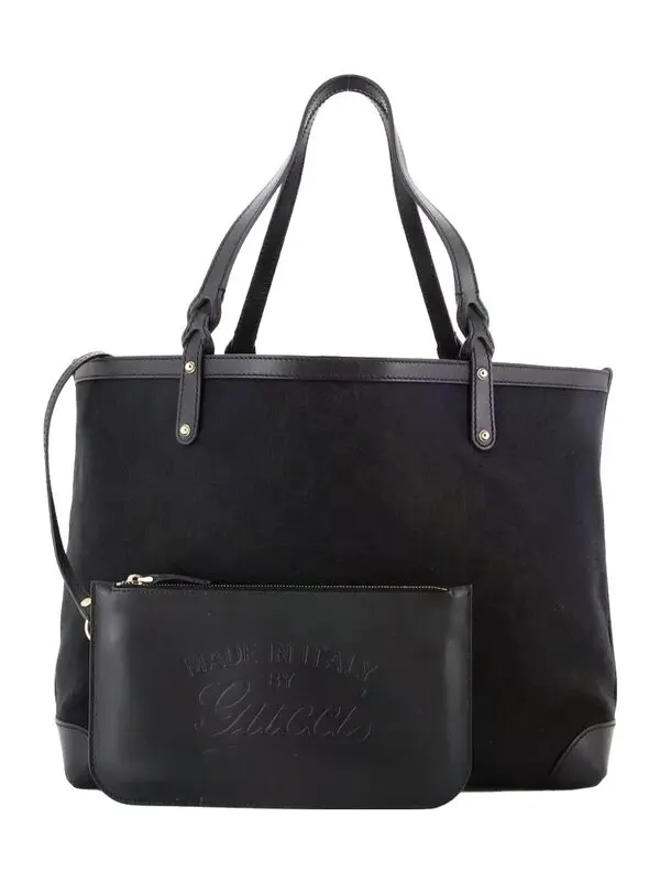 Gucci Craft Gg Canvas With Leather Medium Tote Bag - Black