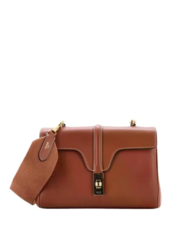 Celine Soft 16 Teen Shoulder Bag In Smooth Calfskin - Brown