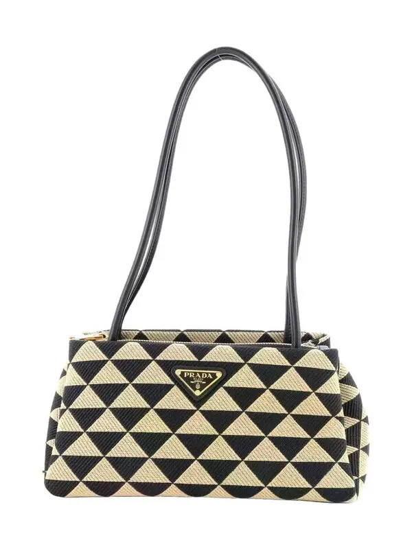Prada Symbole Jacquard Shoulder Bag - Neutrals