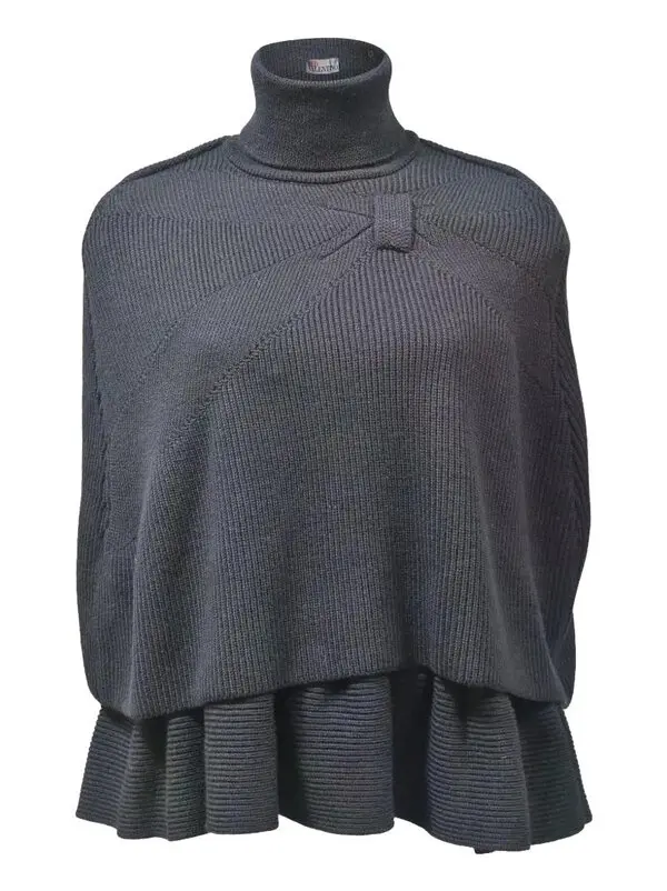 Red Valentino Roll-neck Cape Sweater - Grey