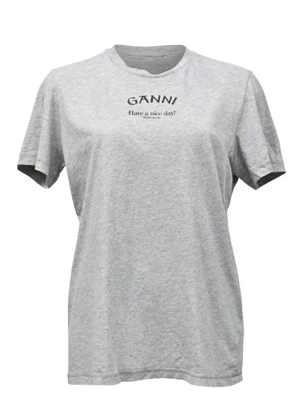 GANNI Logo-print T-shirt - Grey