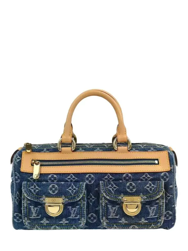 LOUIS VUITTON 2005 Neo Speedy Monogram Denim Tote Bag - Blue