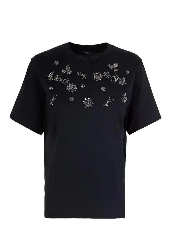 Max Mara Sequin-embellished T-shirt - Black