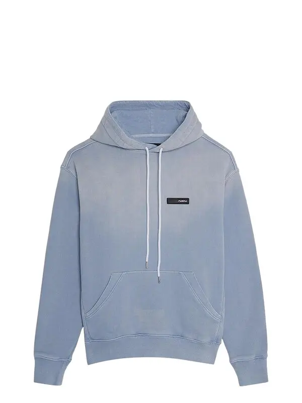 PURPLE BRAND Heavy Dry Fleece Pullover Hoodie - Blue