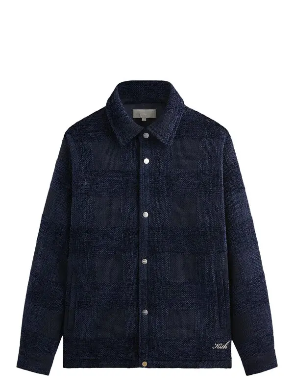 Kith Chenille Plaid Brixton Puffed Shirt Jacket - Blue