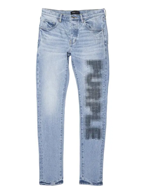PURPLE BRAND Halftone Wordmark Jeans - Blue