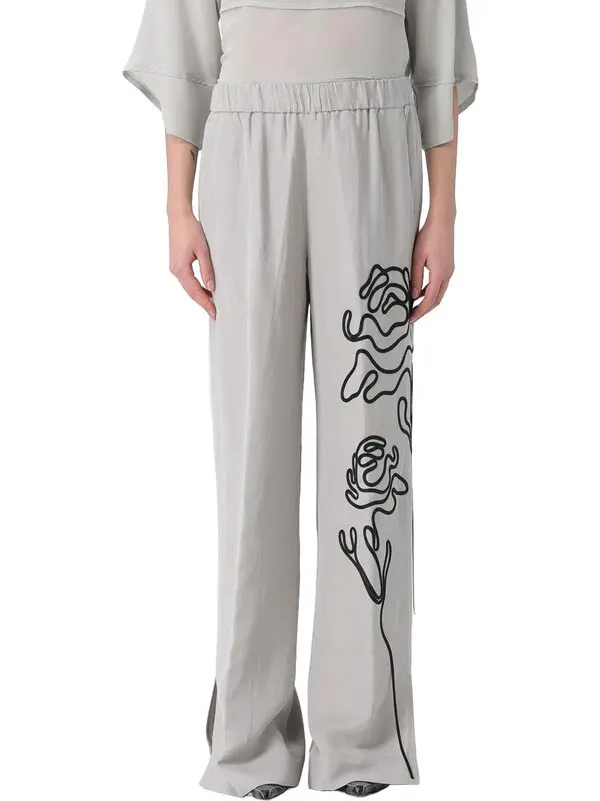Liviana Conti Wide Leg Trousers - Grey